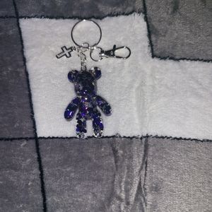 Handmade | Accessories | Clear Purple Teddy Bear Keychian | Poshmark